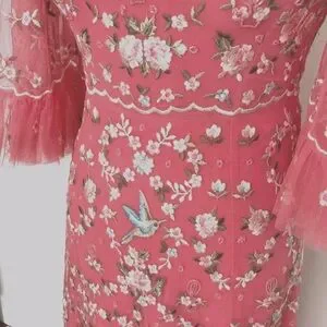 Needle & Thread | Dresses | Needle Thread Pink Floral Long Sleeve Dress ...
